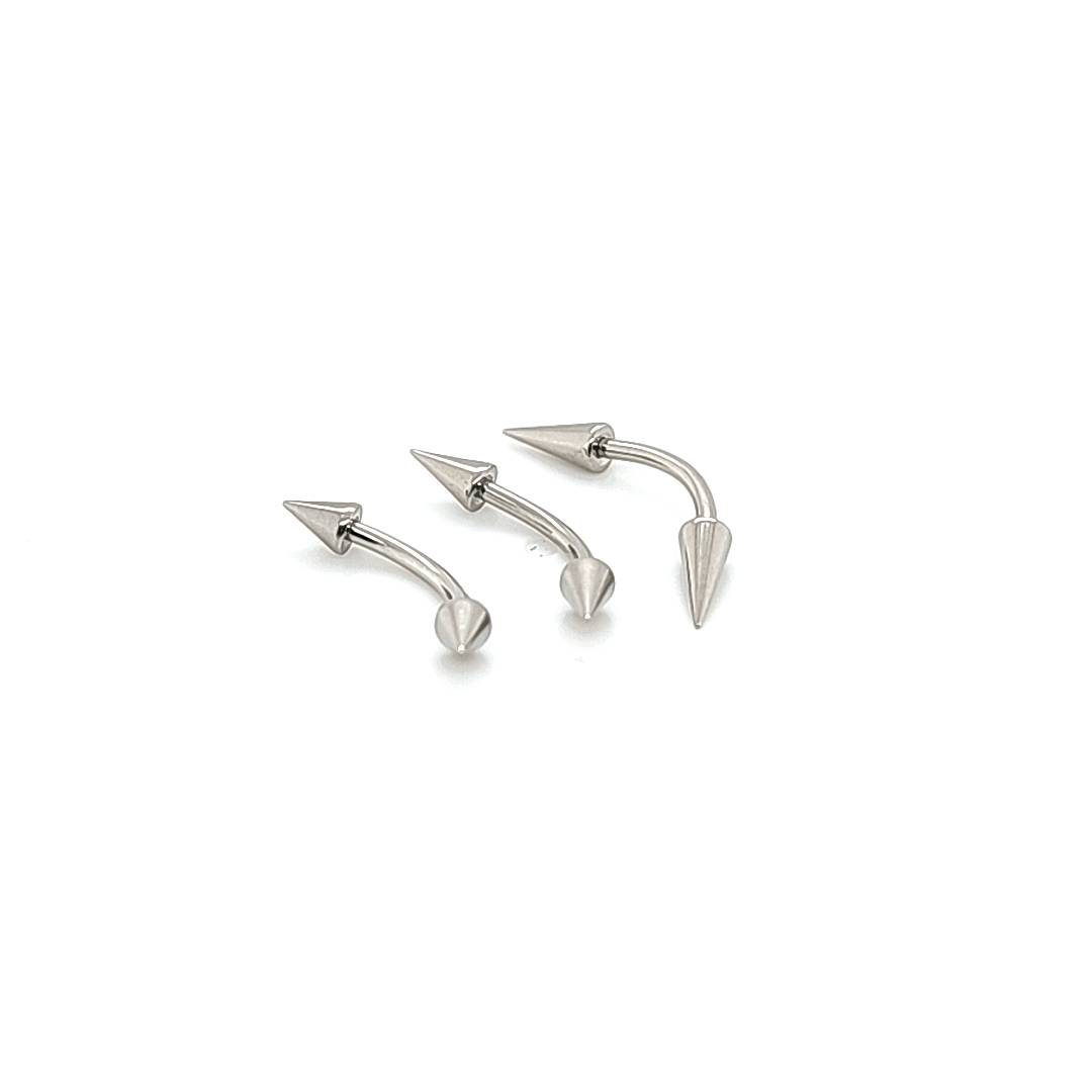 16G Eyebrow, Long Cone -316L S. Steel – Pico Body Jewelry